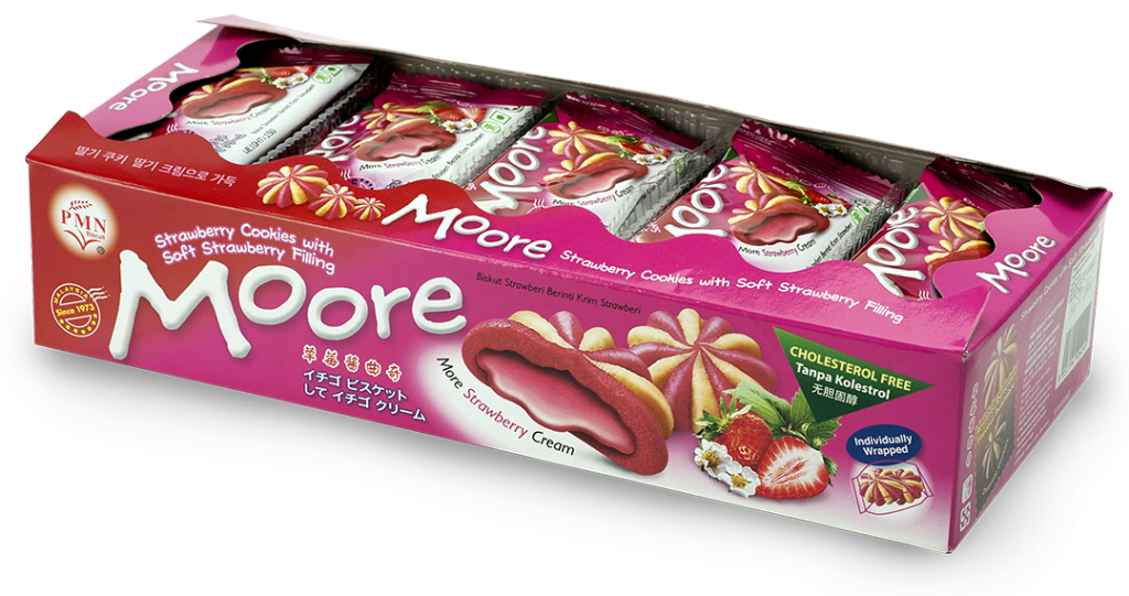 Gift Box - Moore Strawberry Cookies 56g - PMN Biscuit Industries